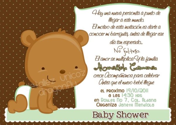 INVITACIONES con Frases Bonitas para BABY SHOWER
