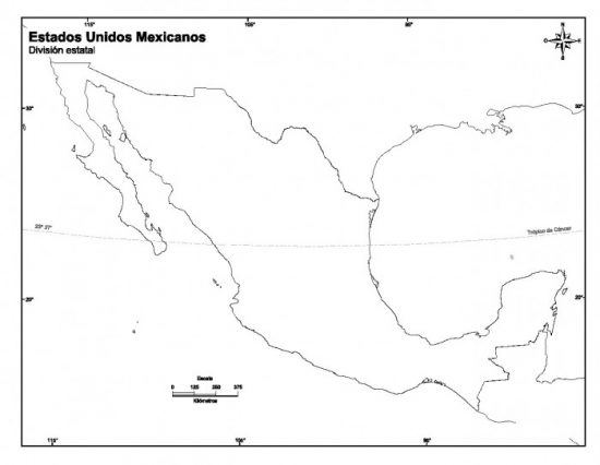 Mapa de México para Colorear: Imágenes y Dibujos del Mapa Mexicano para ...